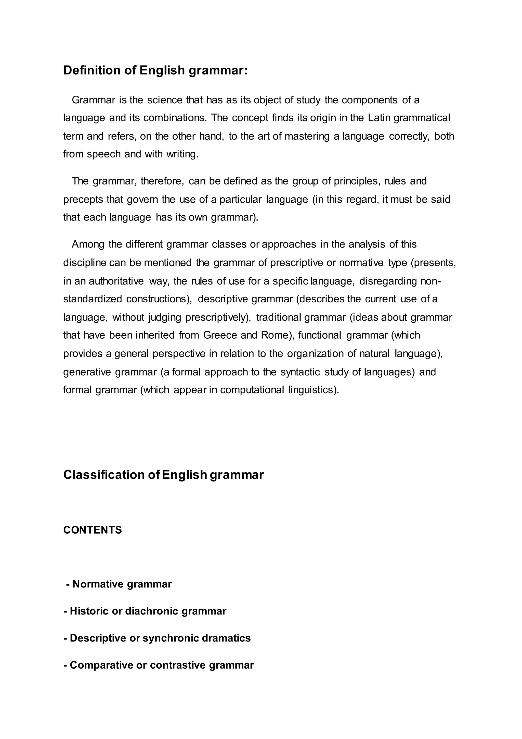 Definition of english grammar | DOCX