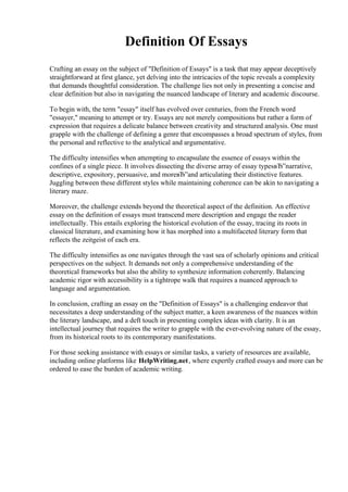 Definition Of Essays.pdf