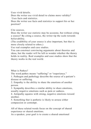 Definition of Ethos and How to Use it1. Trustworthiness Does y.docx