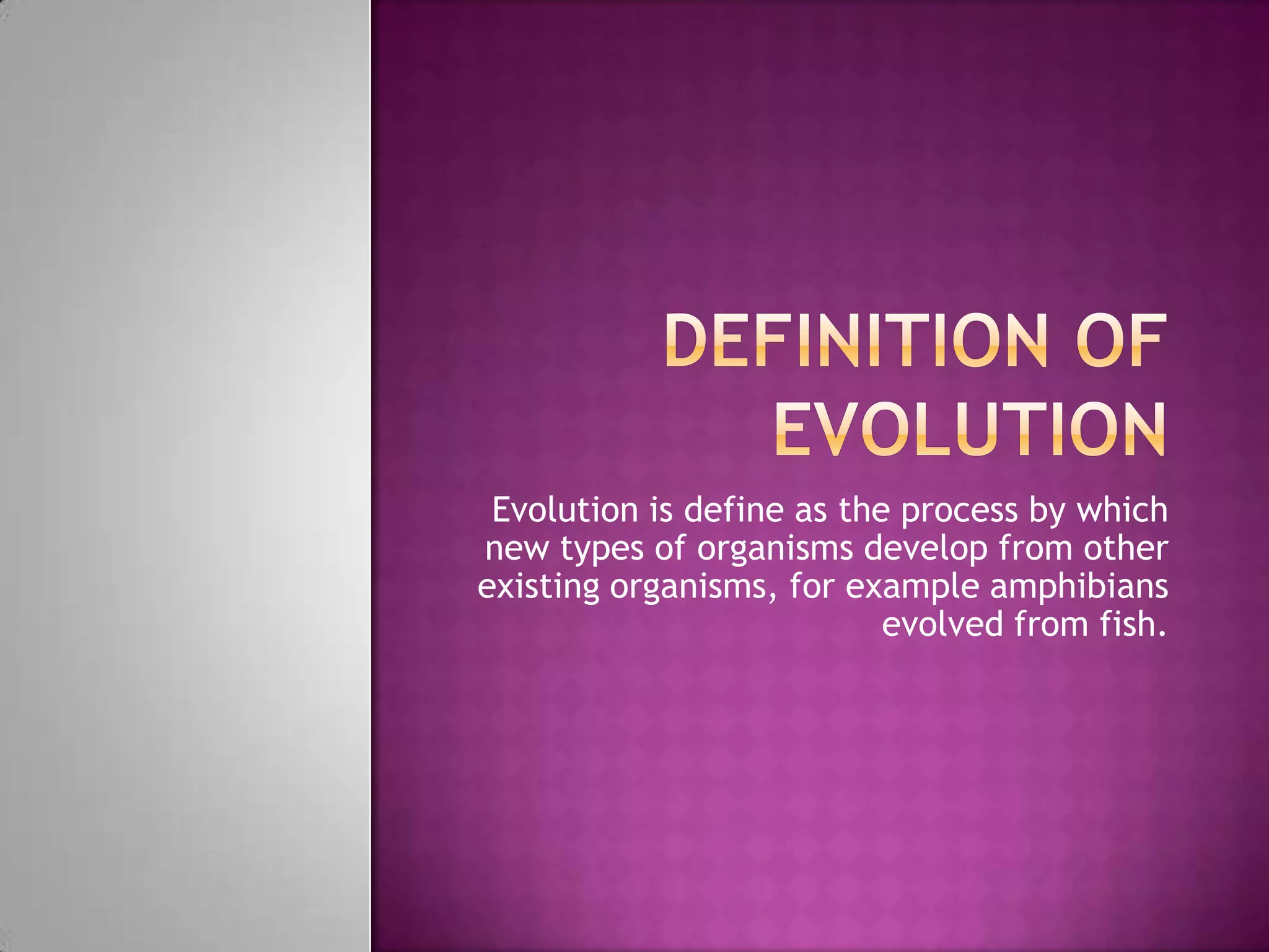 Definition of evolution | PPTX