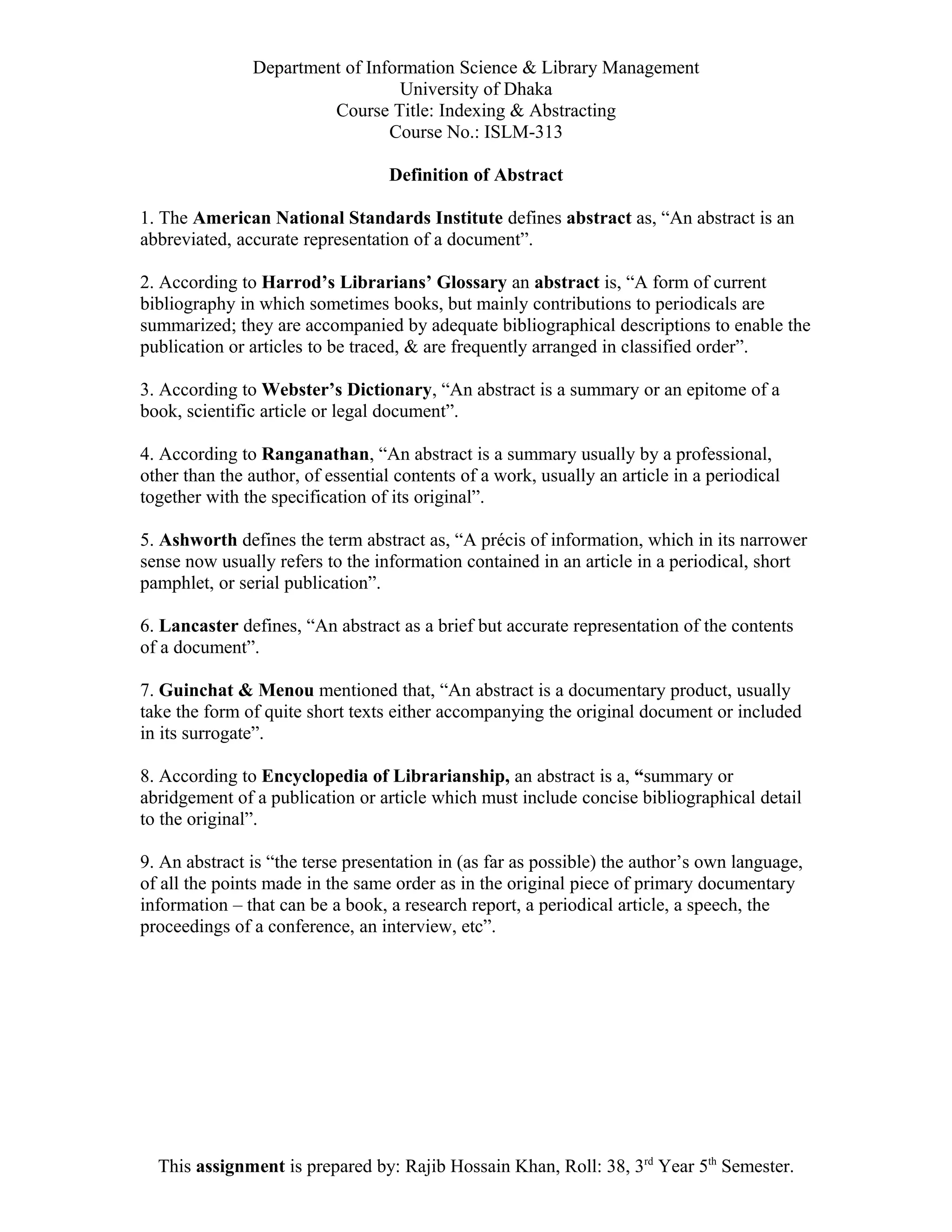 Definition of index | DOC