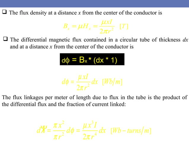 Definition of inductance, flux linkages of current carrying conductor ...