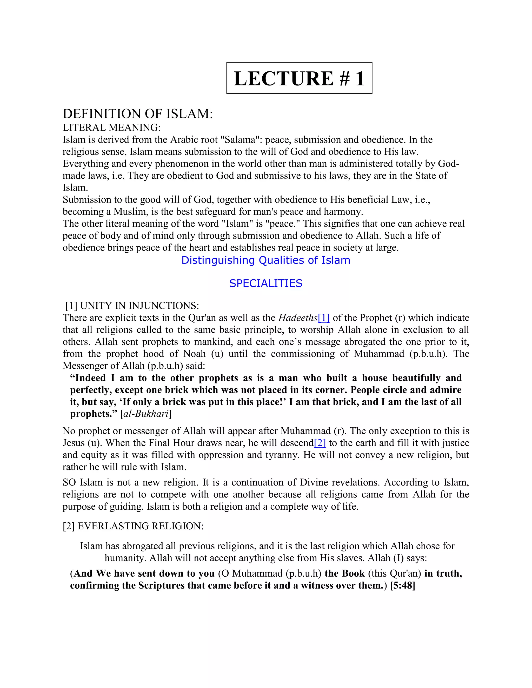 Definition of islam | DOCX