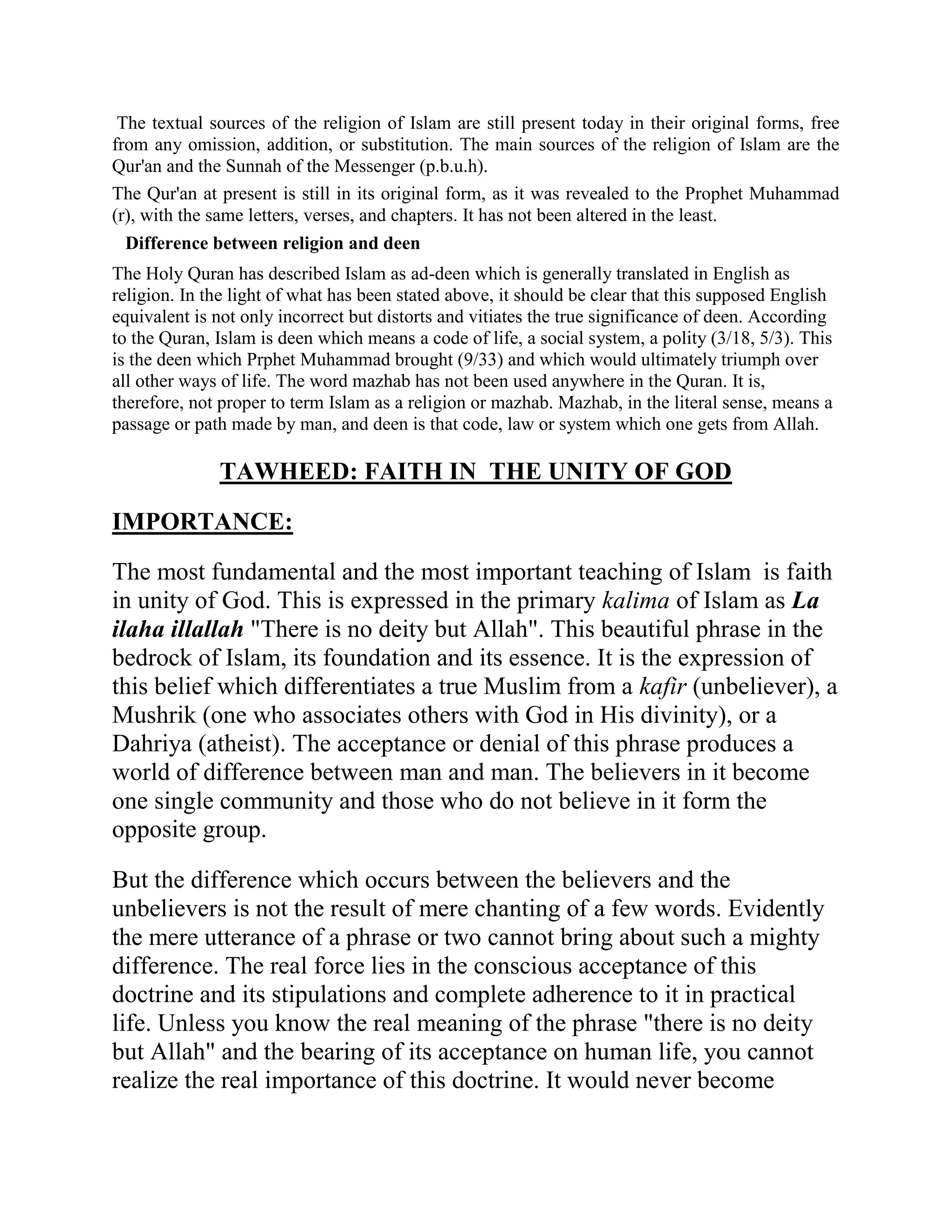 Definition of islam | DOCX