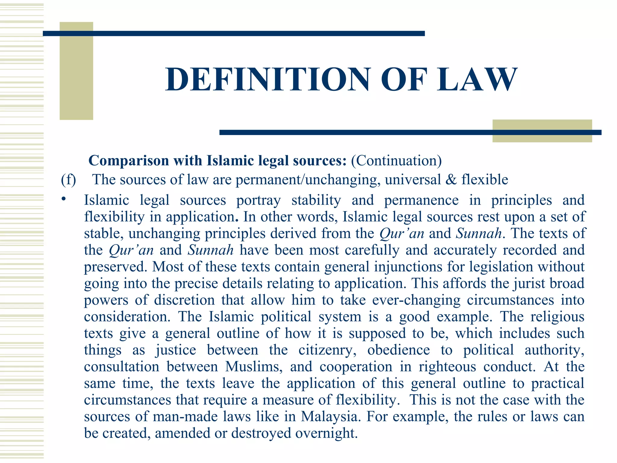 Definition of law_1-_jurisprudence | PPT | Islam | Religion & Spirituality