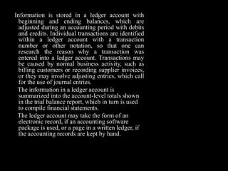 definition of ledger in accounting mba i st year | PPTX