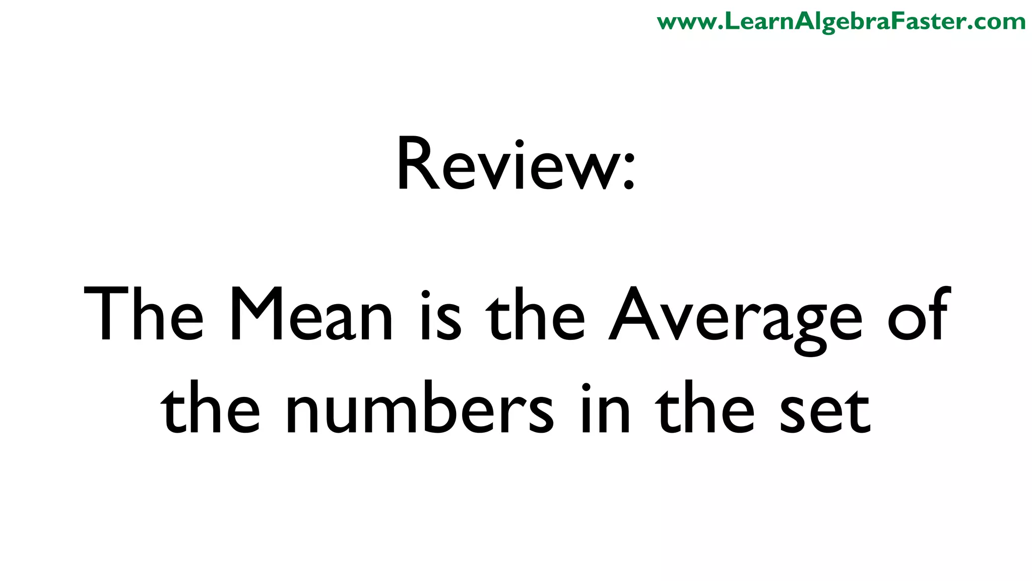 Definition of Mean | PPT