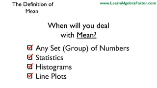 Definition of Mean | PPT