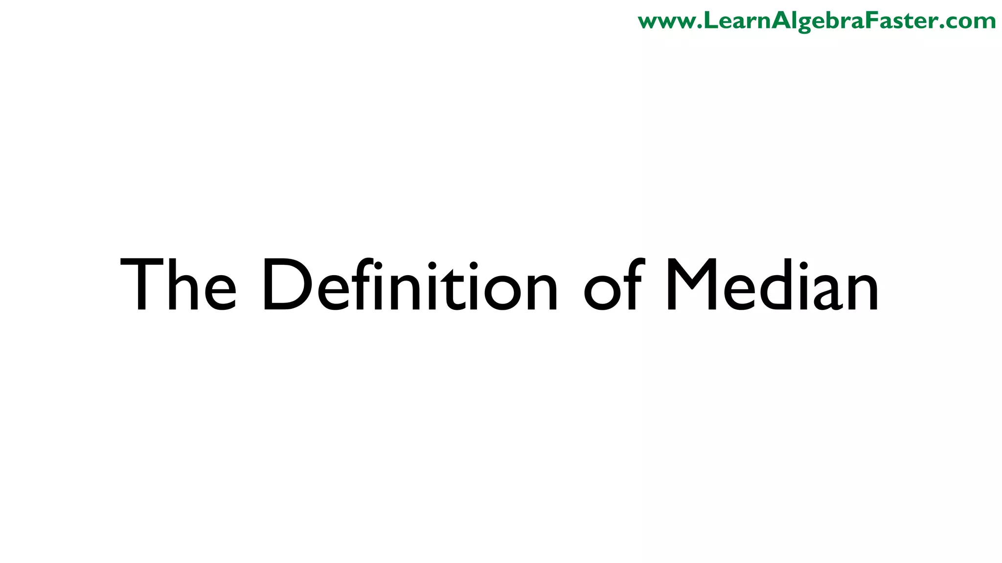 Definition of Median | PPT