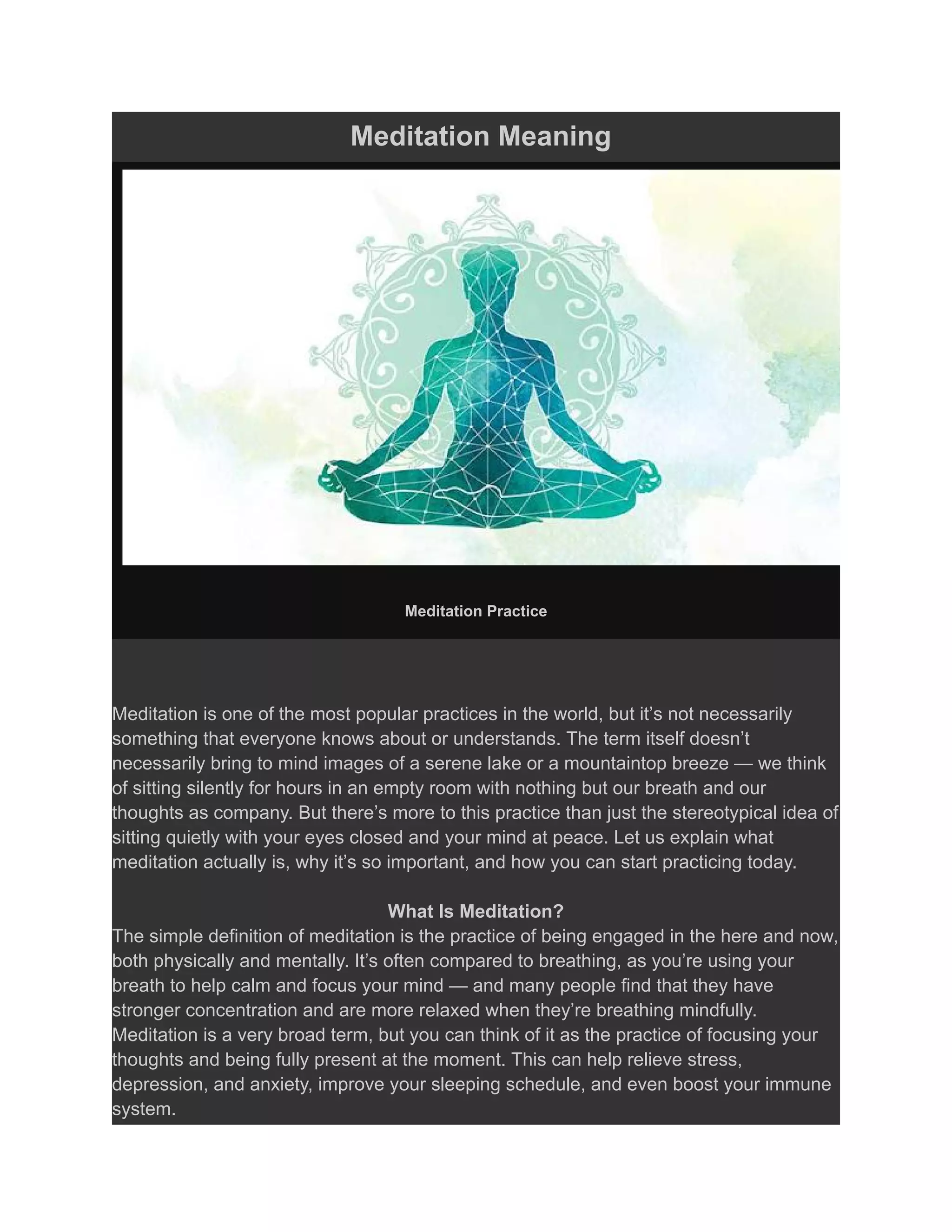 Definition of Meditation.pdf | Wellness | Healthy Living