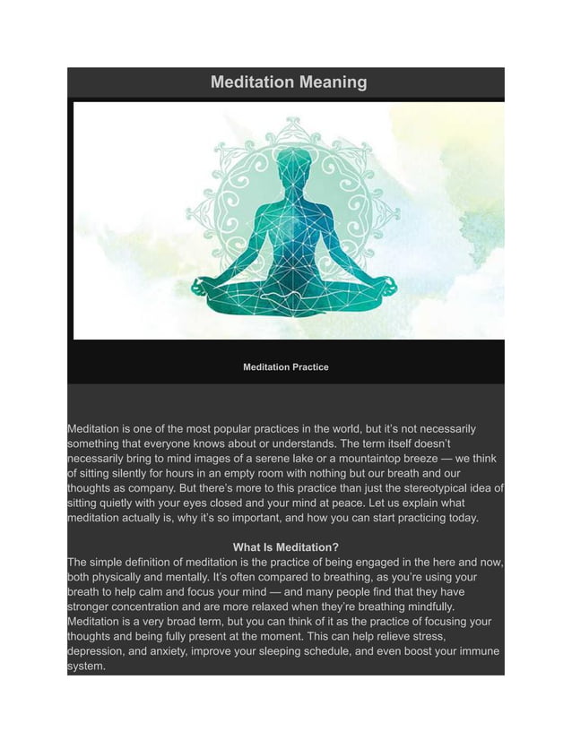 Definition of Meditation.pdf | Wellness | Healthy Living