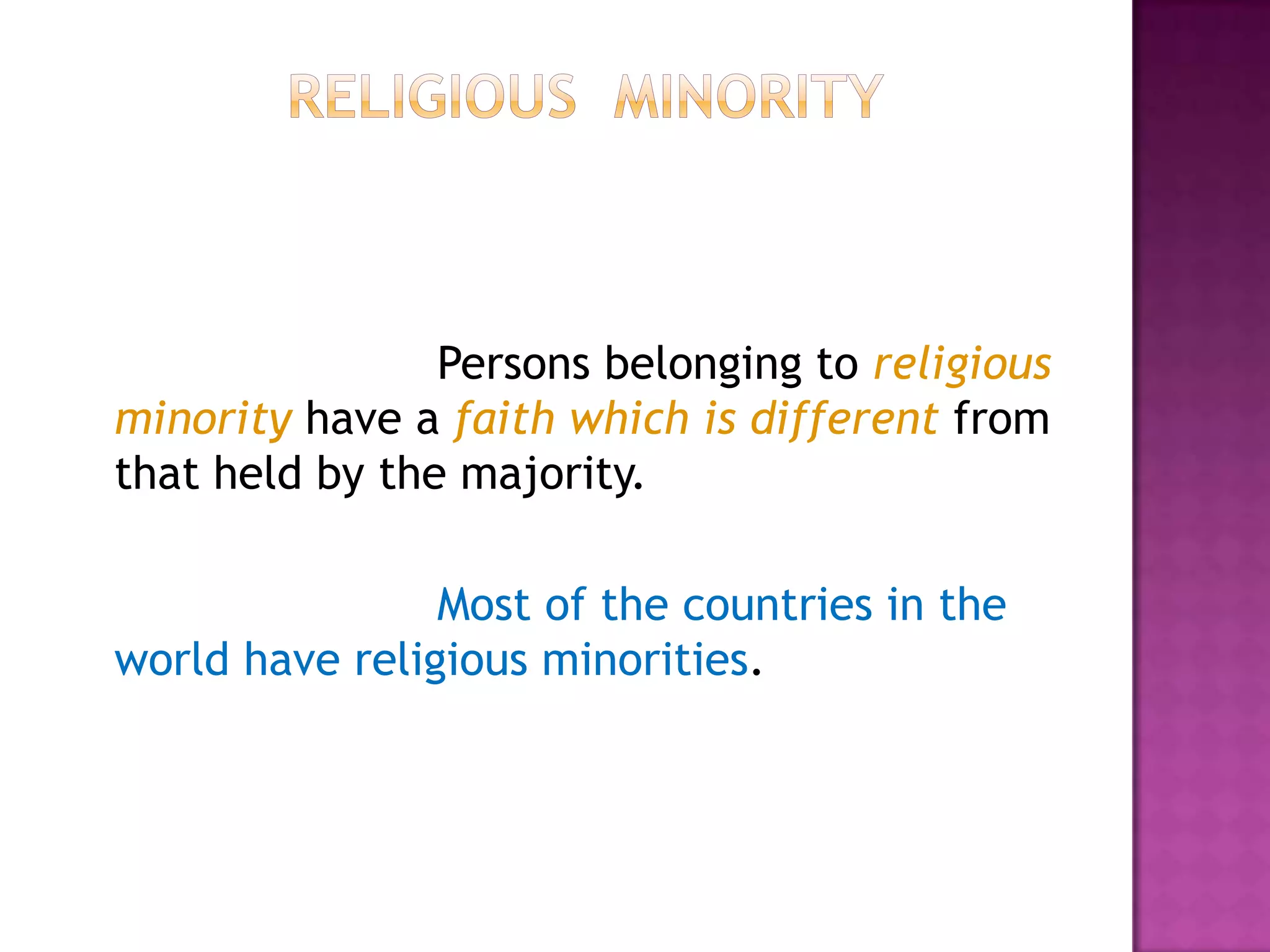 Definition of minority_and_minority_institution | PPTX | Religion ...
