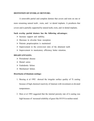 Definition of overlay denture | DOC