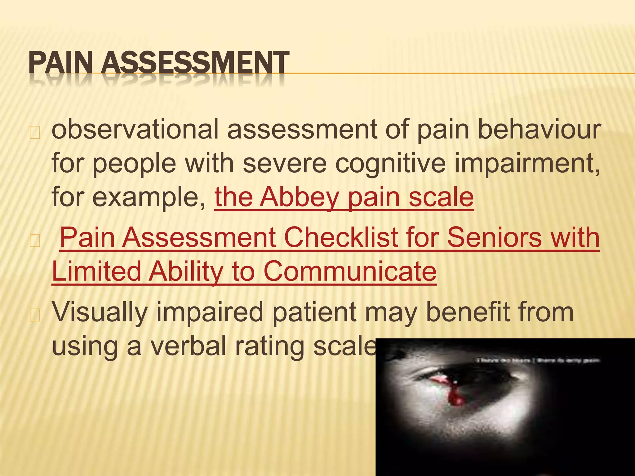 nursing management of a patient with pain | PPTX