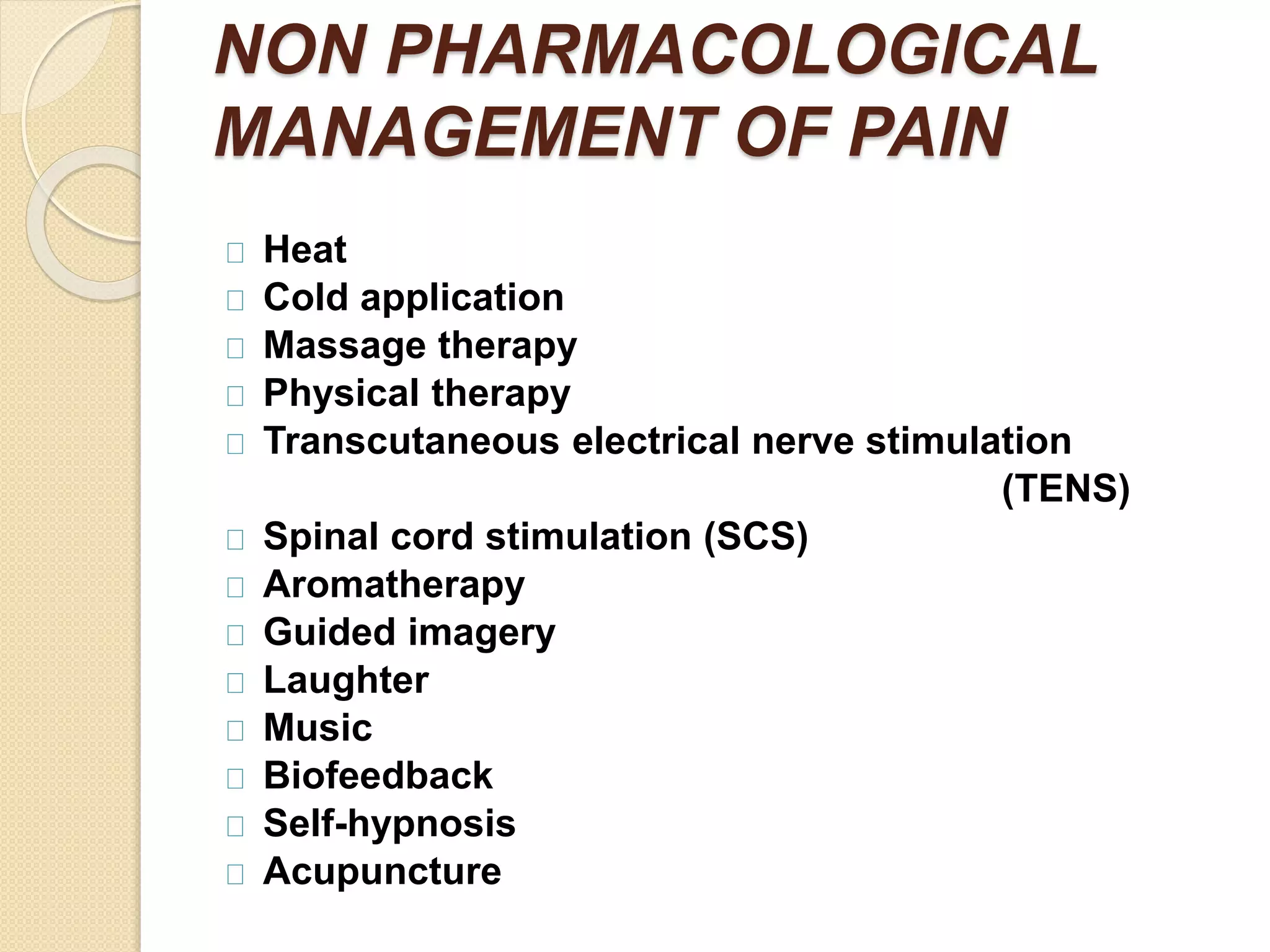 nursing management of a patient with pain | PPTX