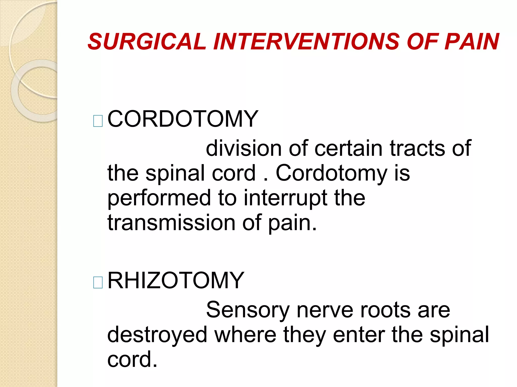 nursing management of a patient with pain | PPTX