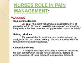 nursing management of a patient with pain | PPTX