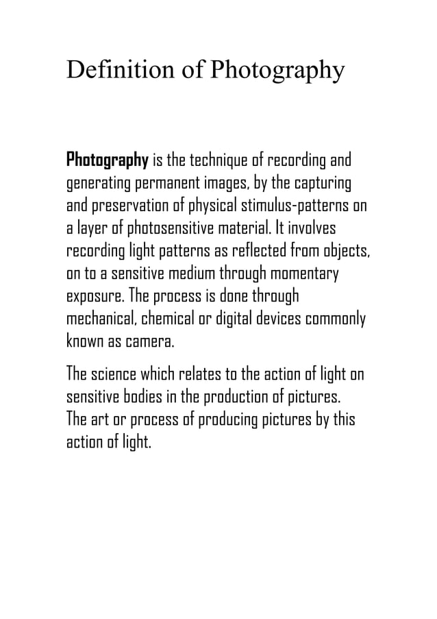 Definition of photography | PDF