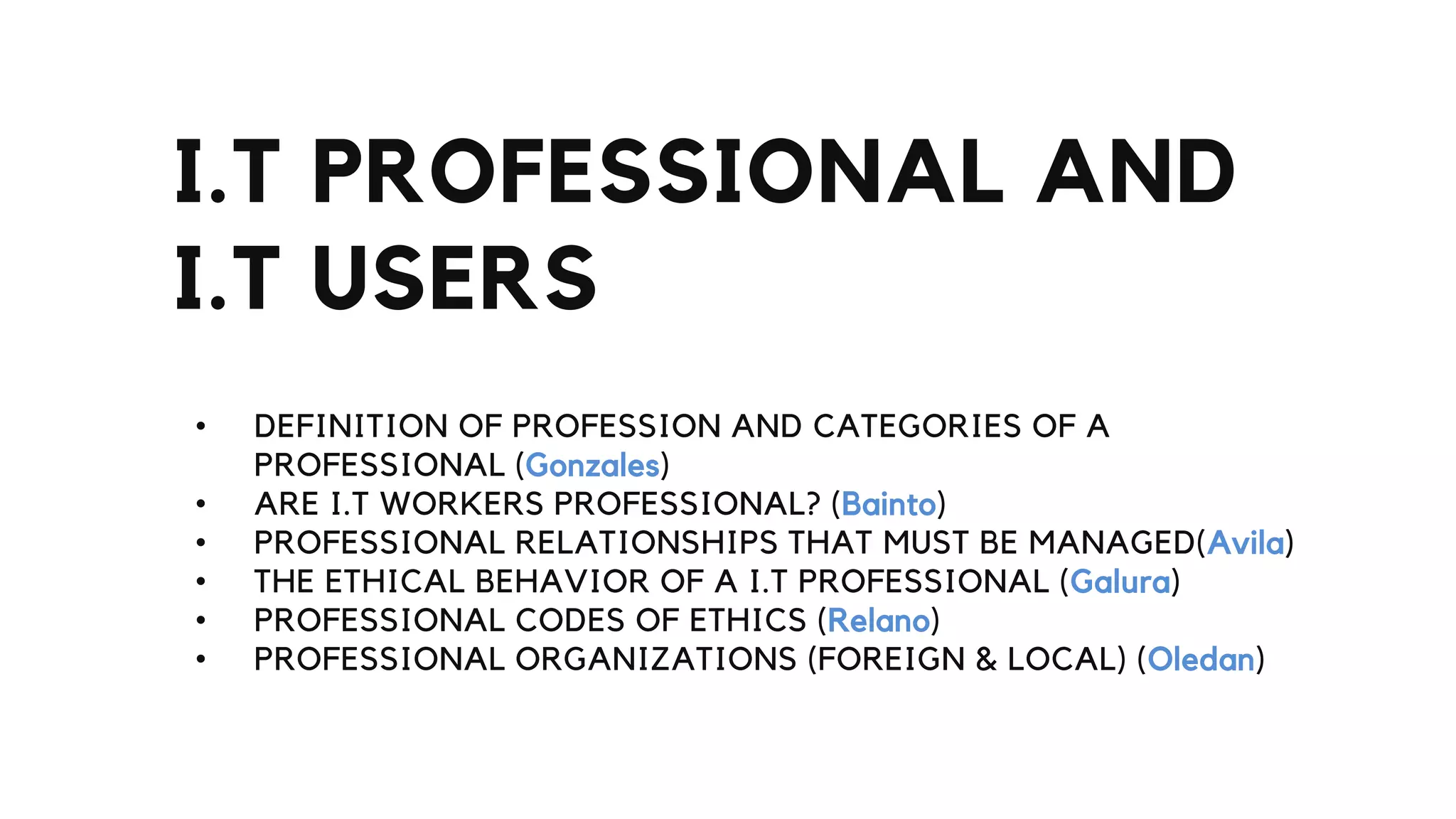 Definition of profession and categories of a professional | PPTX