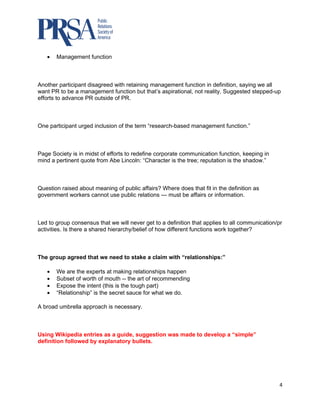 Definition of PR Summit Notes (Sept. 30, 2011 Meeting) | PDF