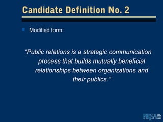 Definition of PR Summit (Candidate Definitions) Presentation | PPT | Events