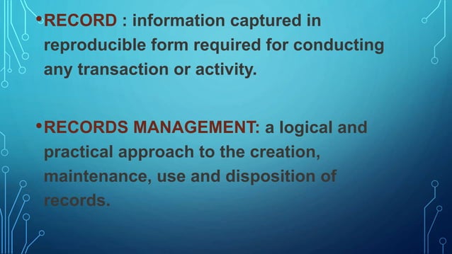 Definition of records | PPT