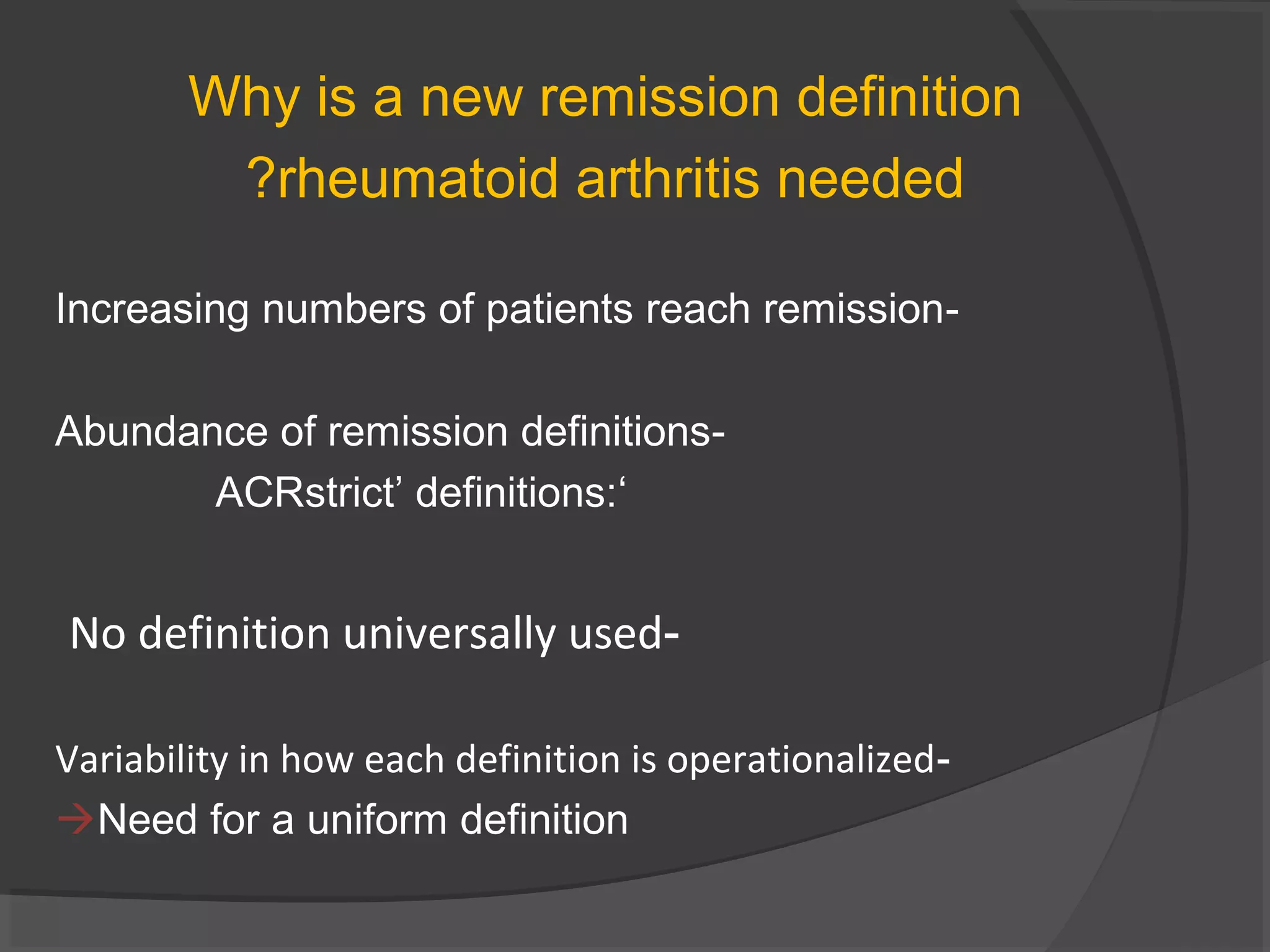 Definition of remission of ra | PPT