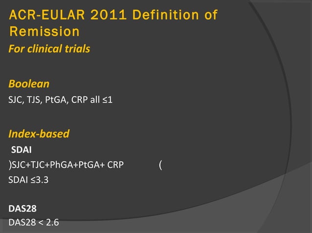 Definition of remission of ra | PPT | Diseases and Conditions | Medical Health