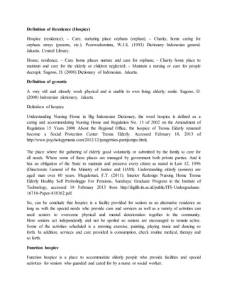 Definition of residence | DOCX | Eldercare | Family and Relationships