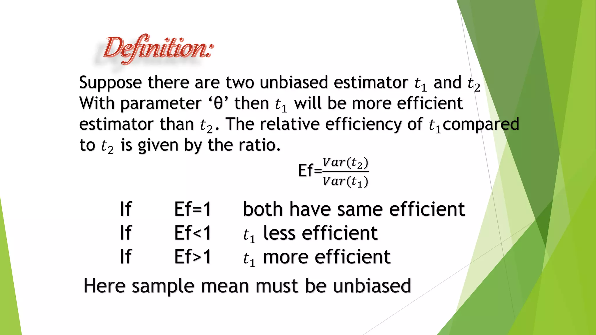 Definition of statistical efficiency | PPTX