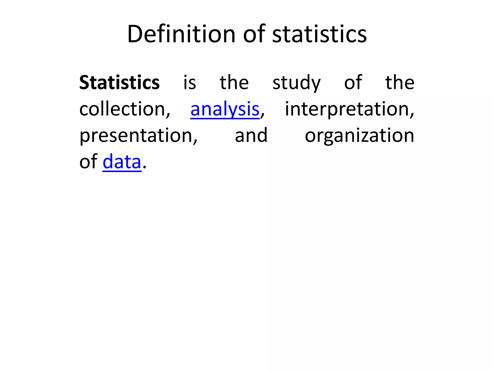 Definition of statistics | PPTX
