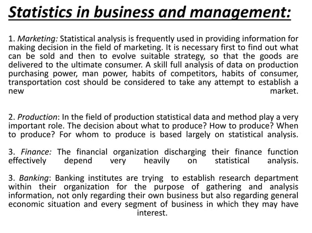 Definition of statistics | PPTX | Business Accounting & Finance | Business