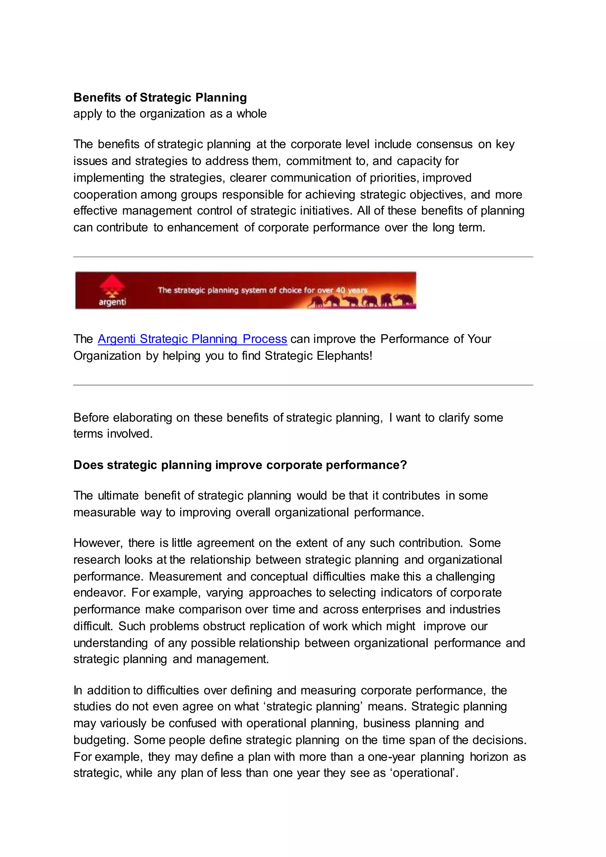 Definition of strategic planning | DOCX | Business Administration ...