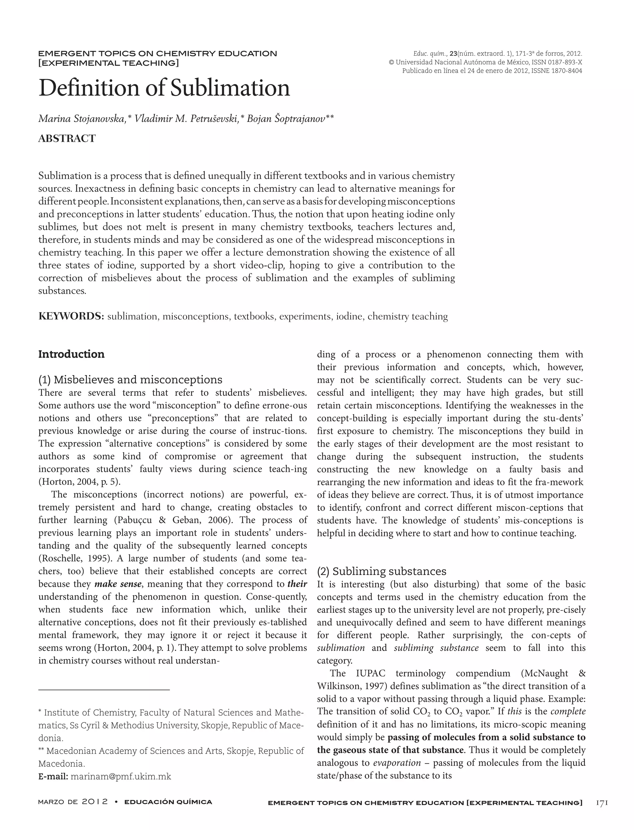 Definition of sublimation | PDF