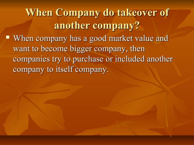 Definition of takeover | PPT | Mergers and Acquisitions | Business ...