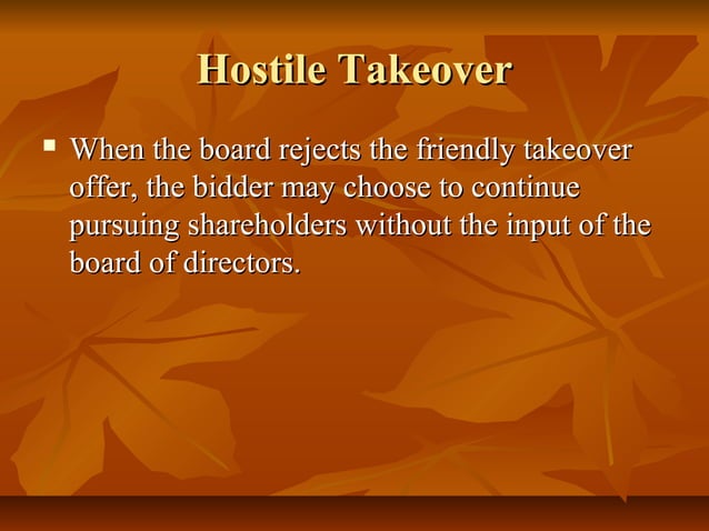 Definition of takeover | PPT | Mergers and Acquisitions | Business ...