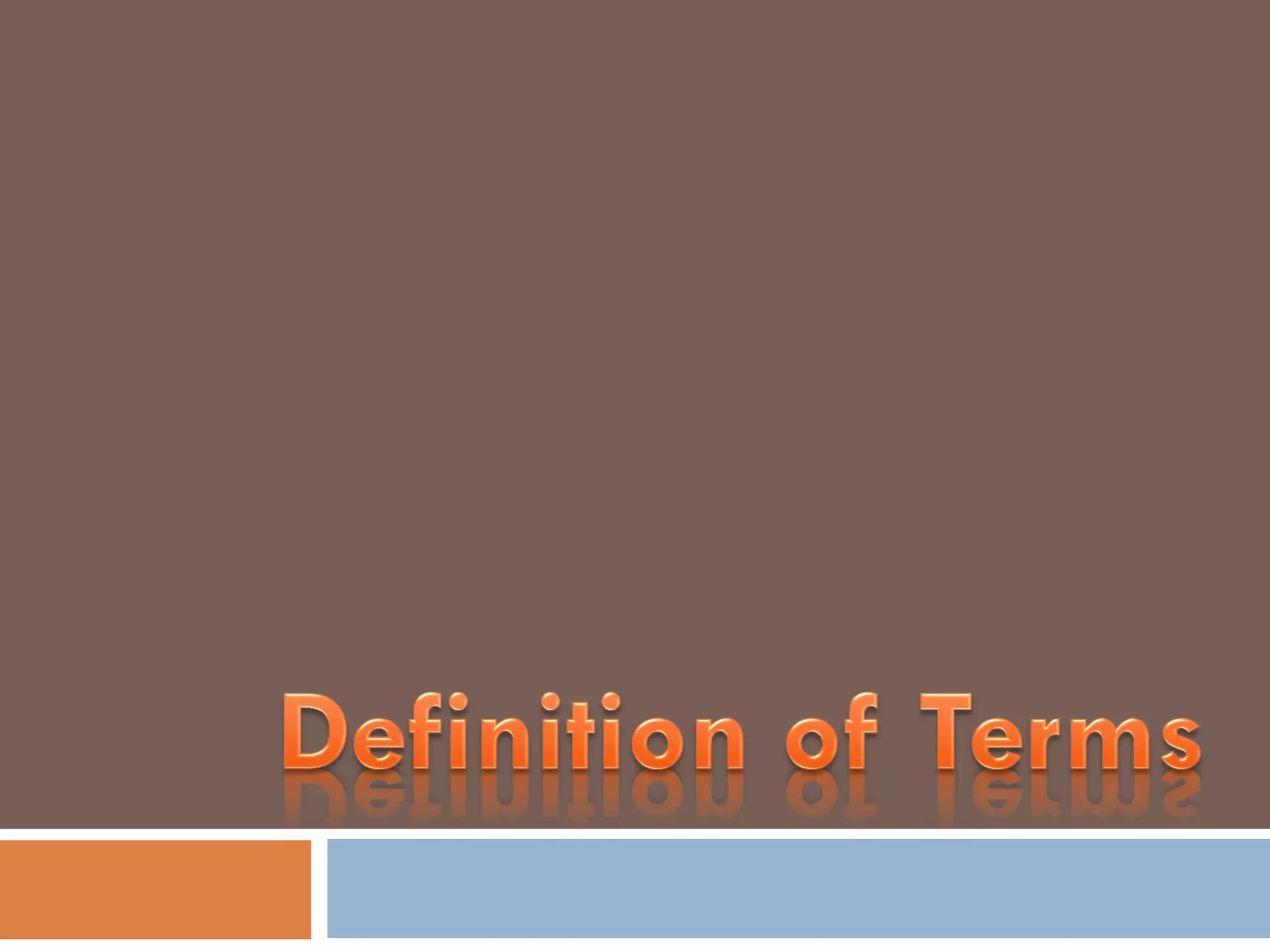 Definition of terms | PDF