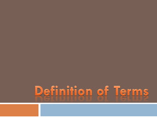 Definition of terms | PDF