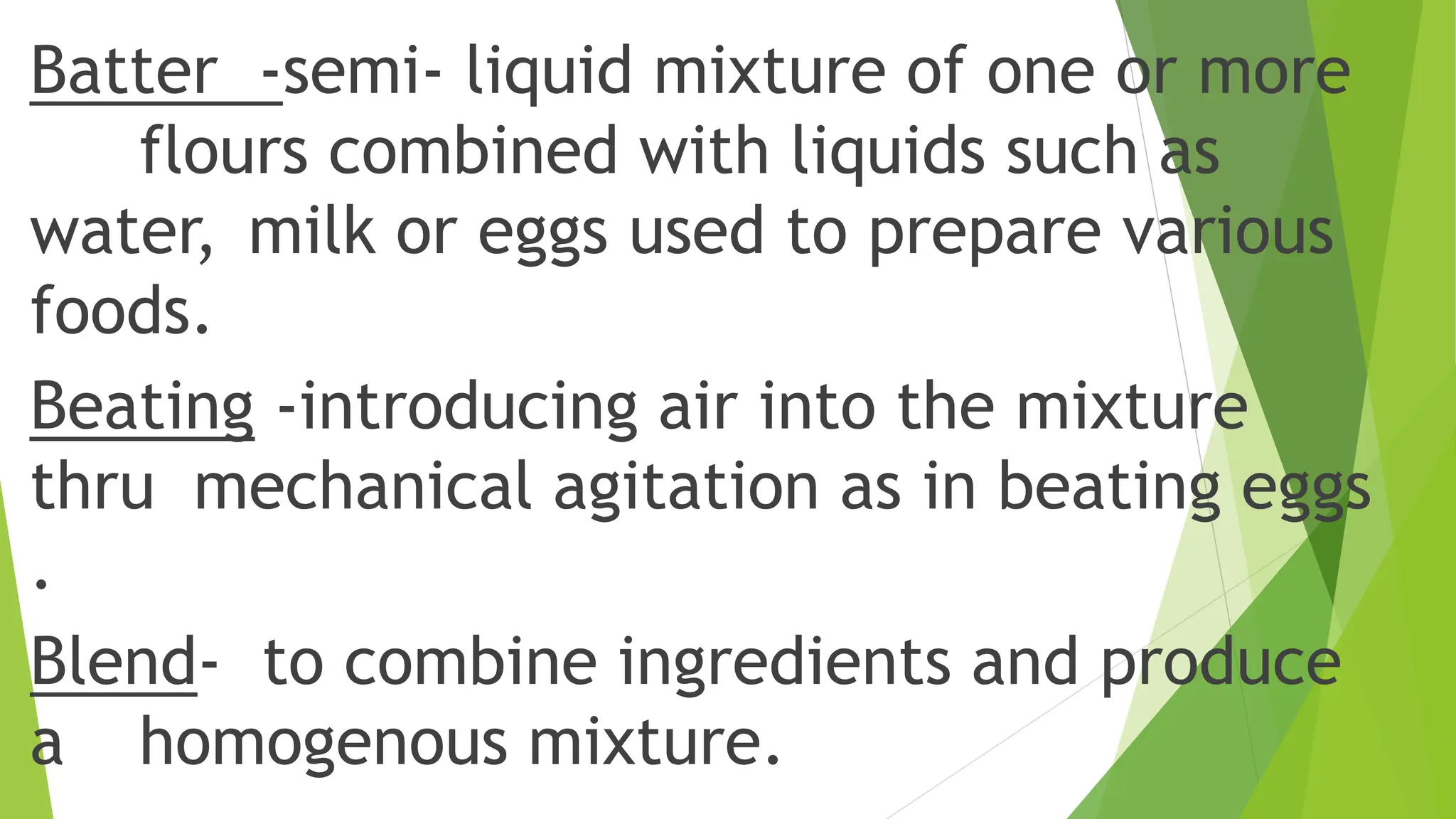 food and beverages definition of termsrms | PPTX