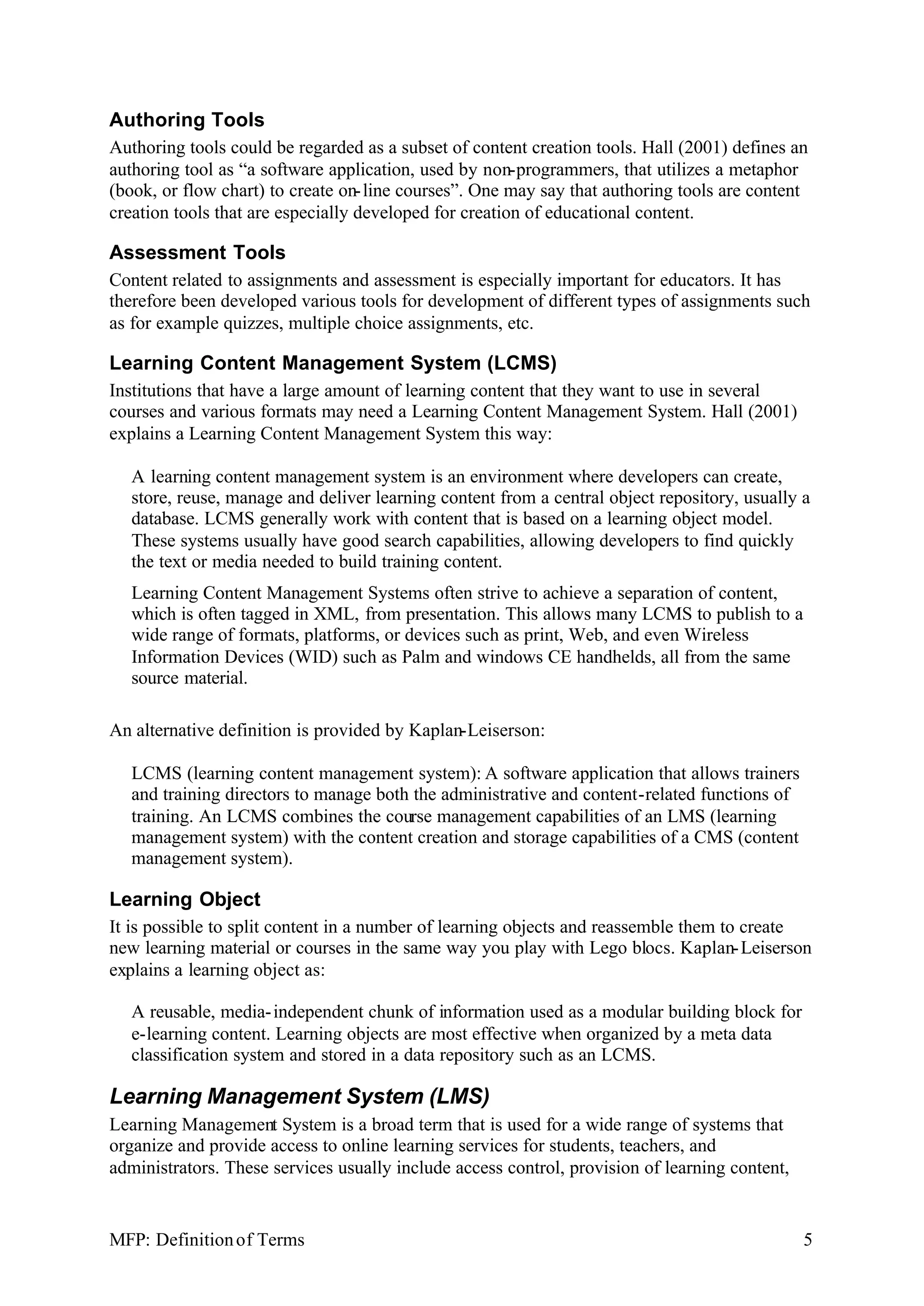 Definition of terms online education | PDF