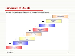Definition of TQM, Dimensions of Quality and Quality Planning | PDF