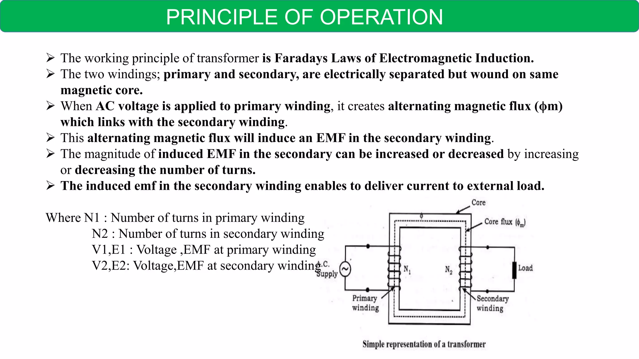 Definition of Transformer|Working principle of transformer |Day 1|Basic electrical engineering | PPT