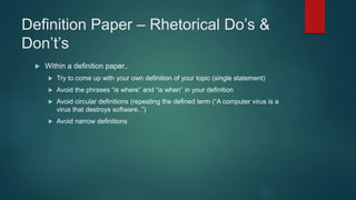 Definition paper | PPTX | Education