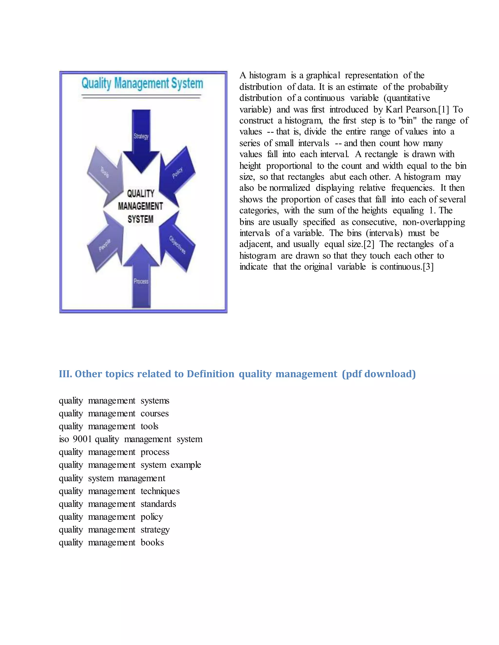 Definition quality management | PDF