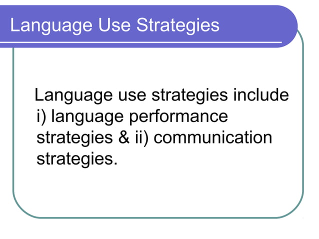 Definitions of Language Learning Strategies | PPT