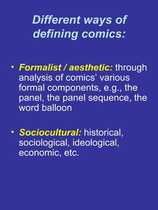 Definitions And Histories Of Comics | PPT | Comics and Graphic Novels ...