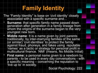 Social Psychology 222 - Definitions - Civil identity | PPT