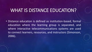 Distance Learning Definition