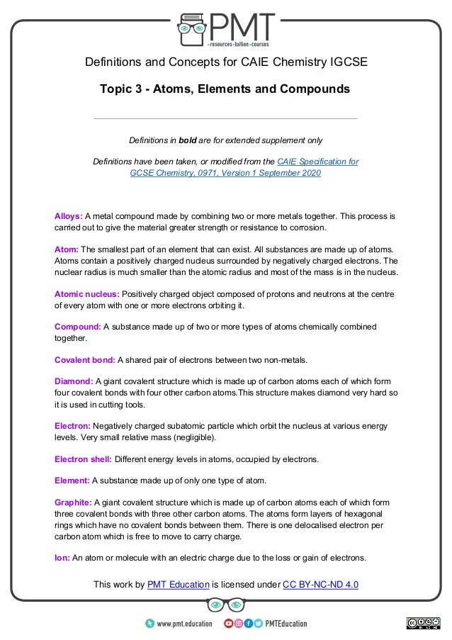 atoms, elements and compounds | PDF