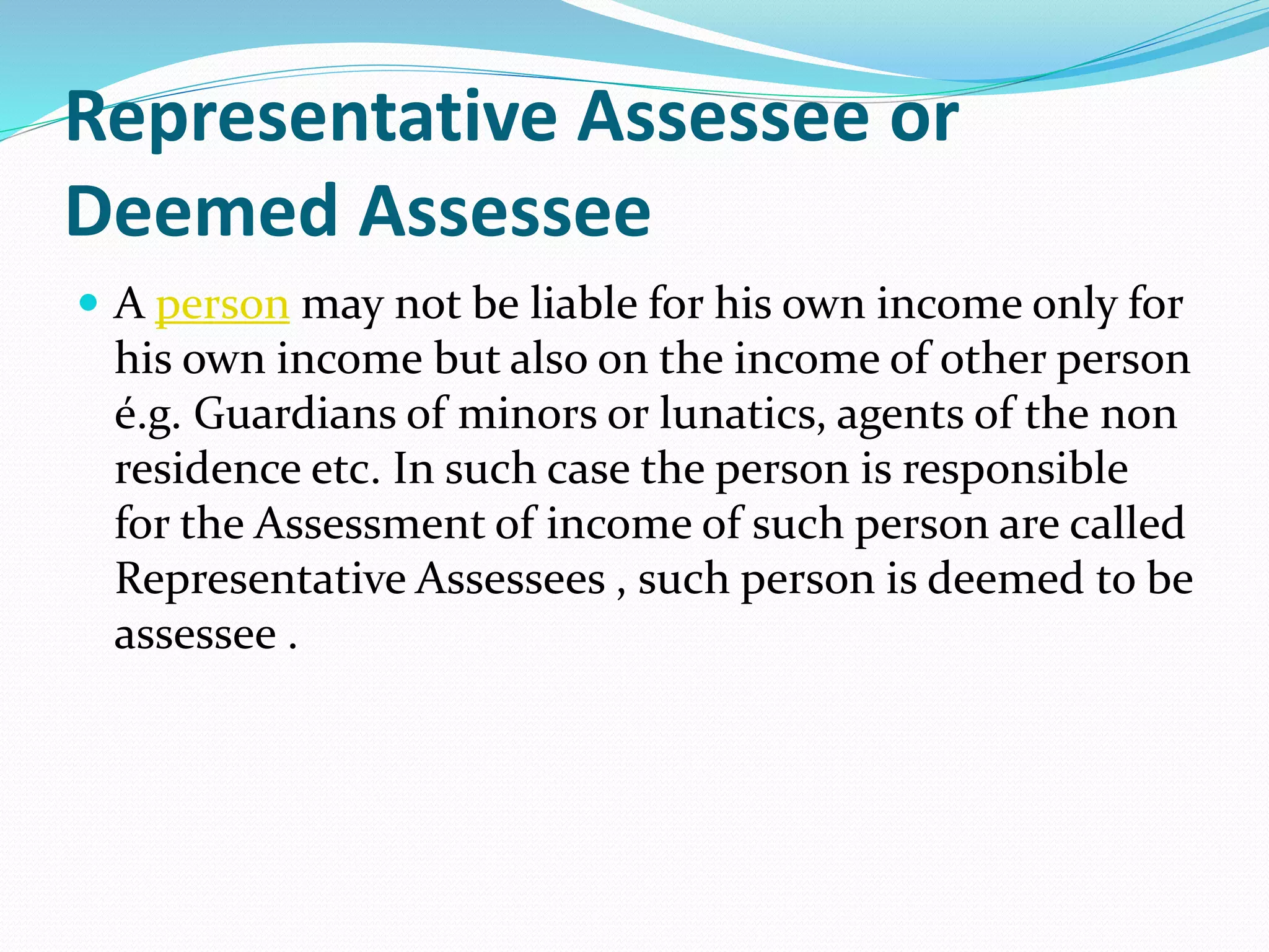 Definitions u/d Income tax Act 1961 | PPTX